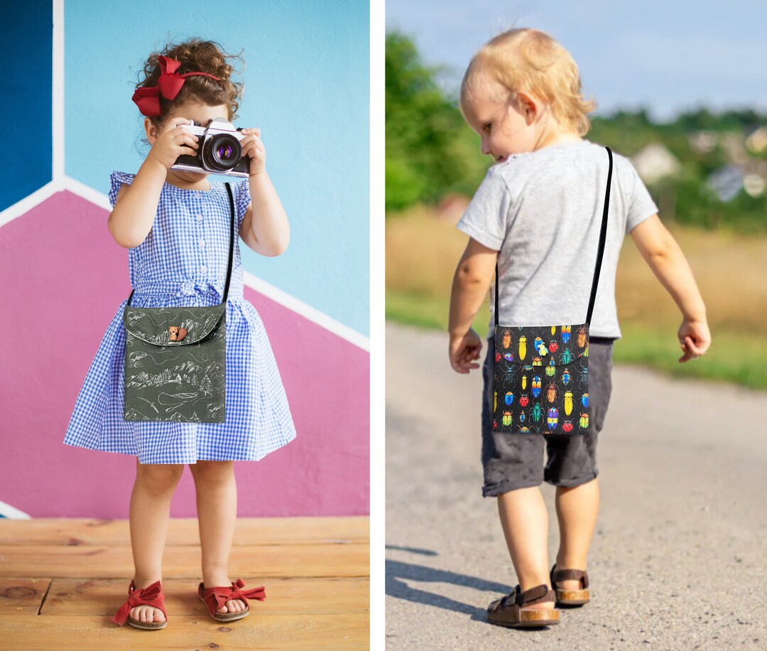 Handmade Kid's Crossbody Bag: Outdoor Adventure Theme, Toddler Play Bag ...