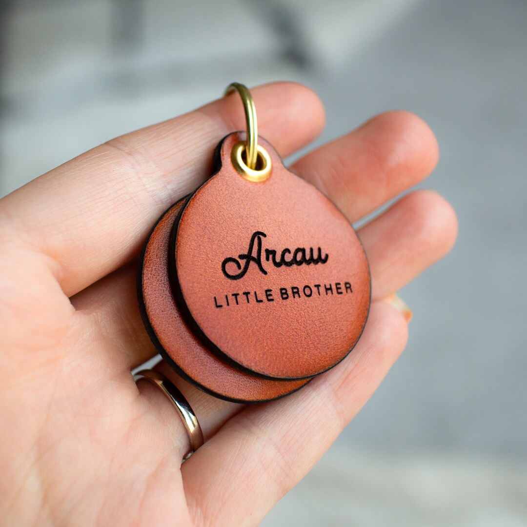 Name With Slogan/nickname - Saddle Tan Leather - Double Personalised ...