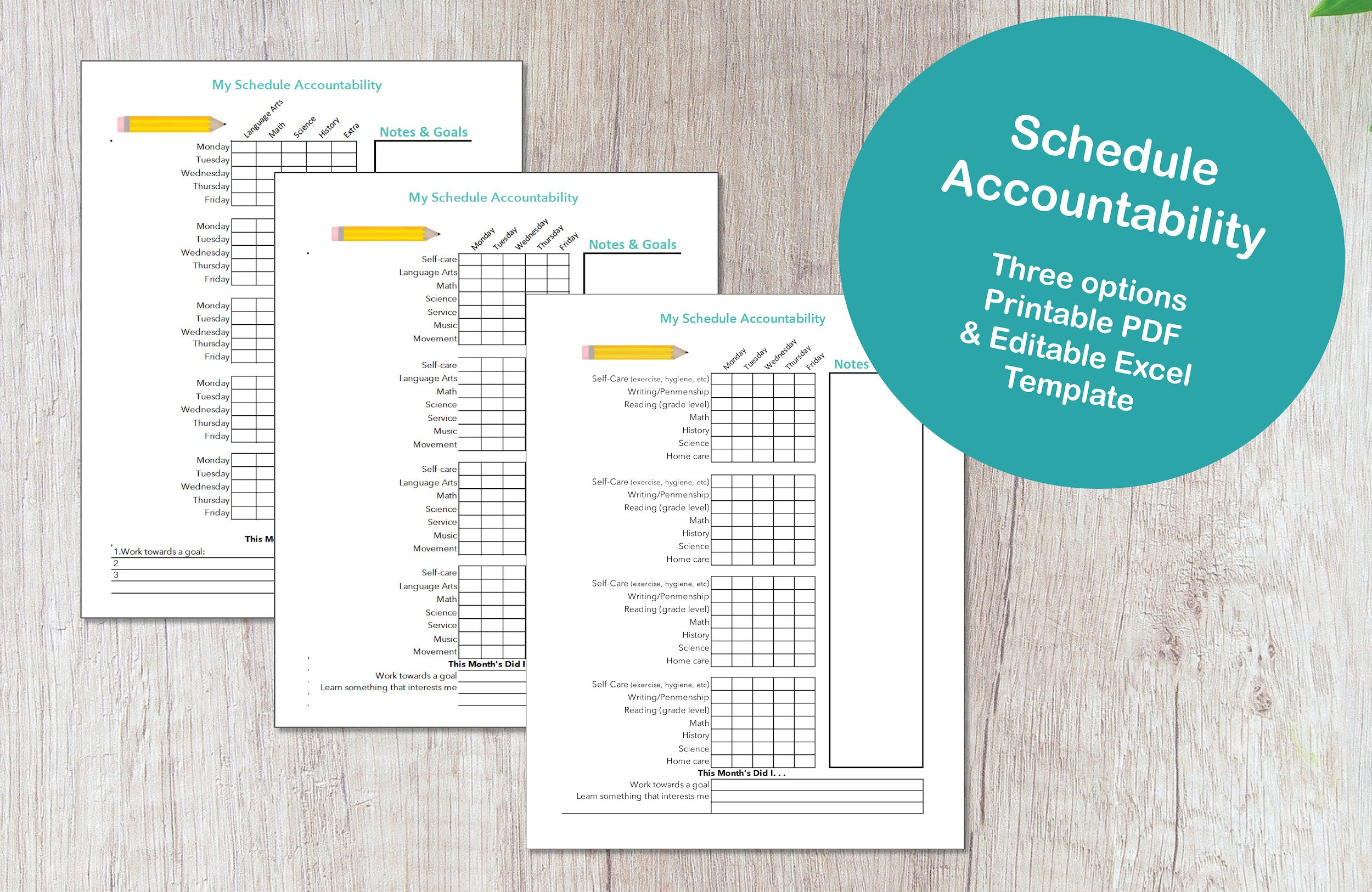 Homeschool Accountability Schedule Excel Template PDF Printable Homeschool Accountability Schedule Excel Template PDF Printable