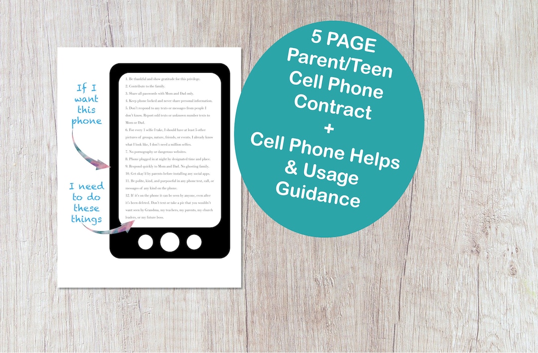 Cell Phone Contract || Teens || Cell Phone Privileges || Teen Phone ...