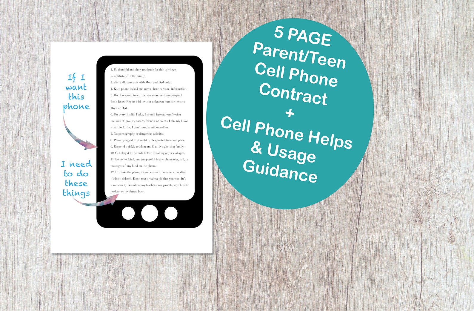 Cell Phone Contract || Teens || Cell Phone Privileges || Teen Phone ...