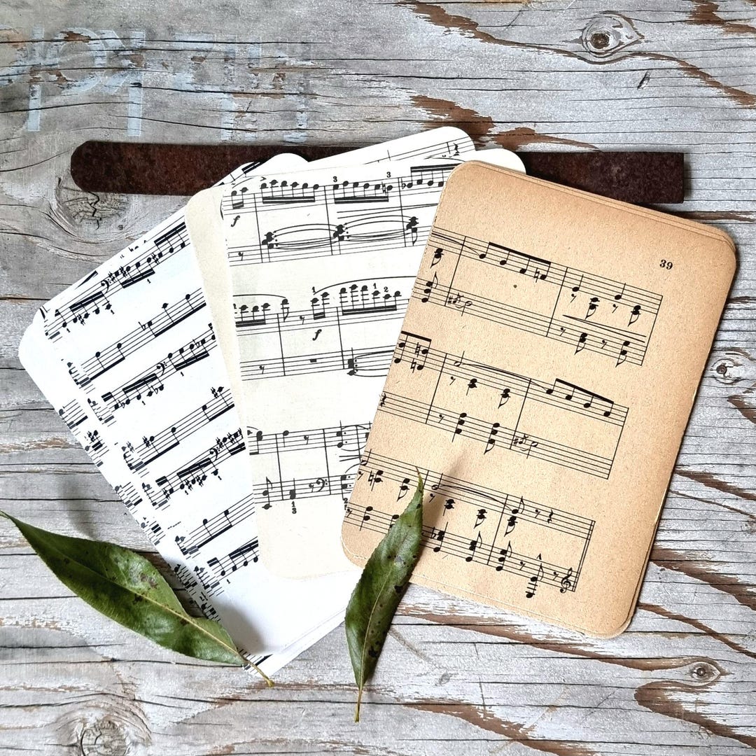 Vintage Music Paper Rounded Corners Ephemera Antique Sheet Music DIY ...