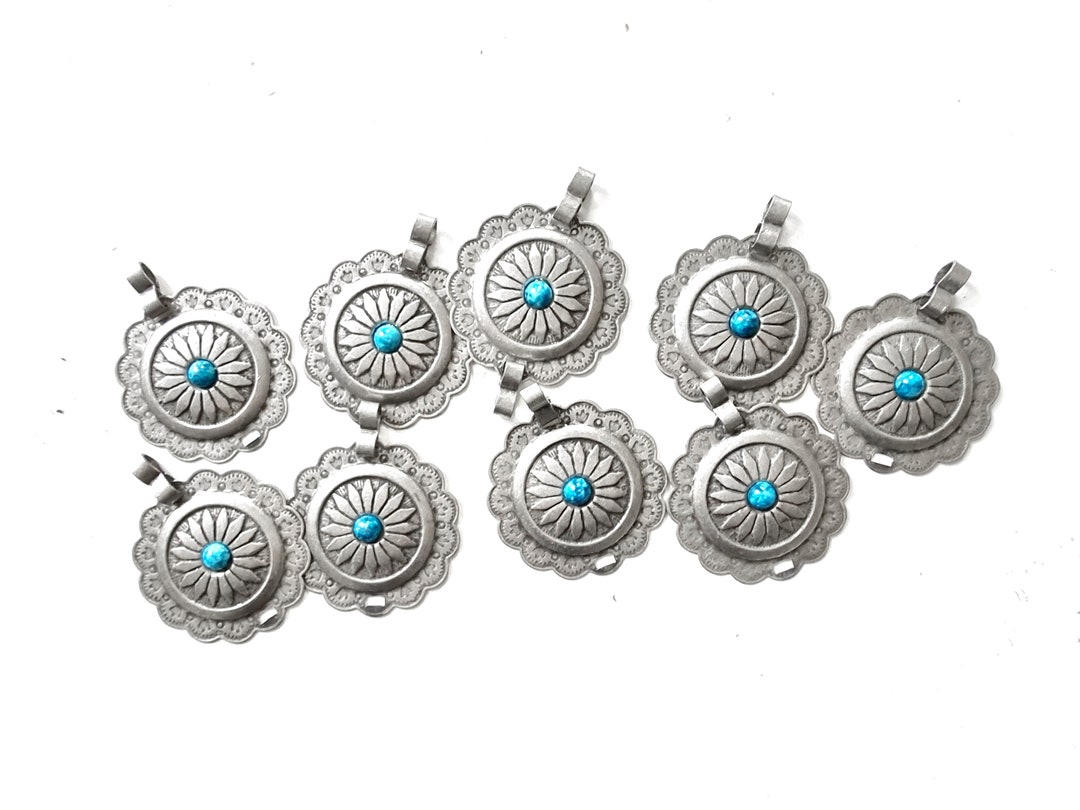 Vintage Rodeo Conchos, Bell Pendants Upright, Hat Belt Decoration ...