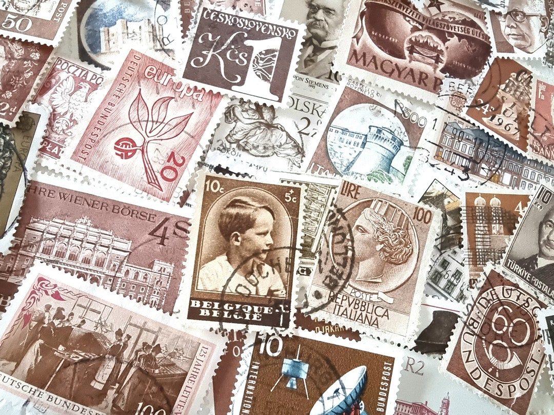 Stamp Mix 30 / 50 / 100 Sepia Brown Tones From All Over the World ...