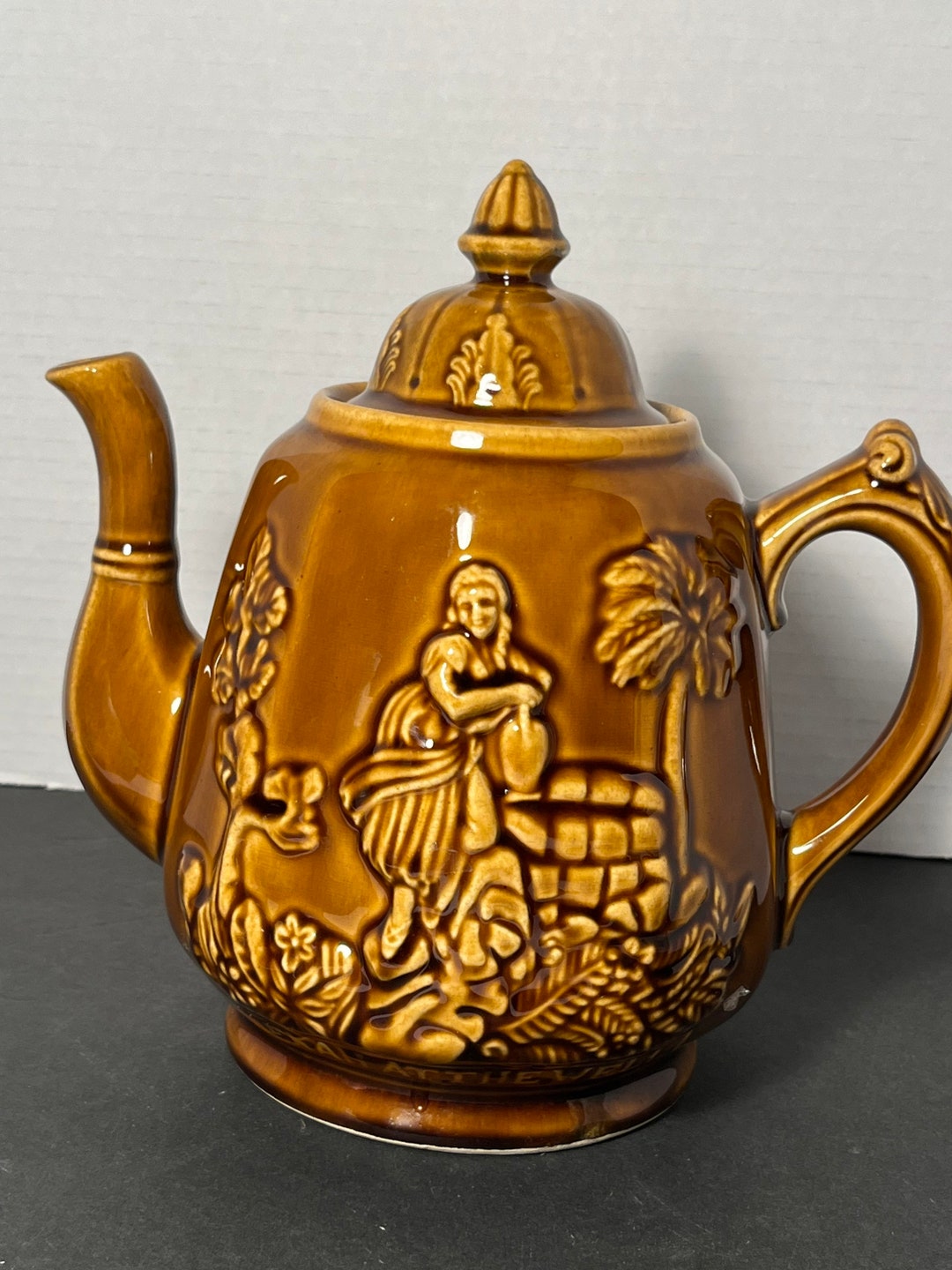 Rockingham Harker Pottery 1840 6 Cup Teapot, Design " Rebekah at the ...