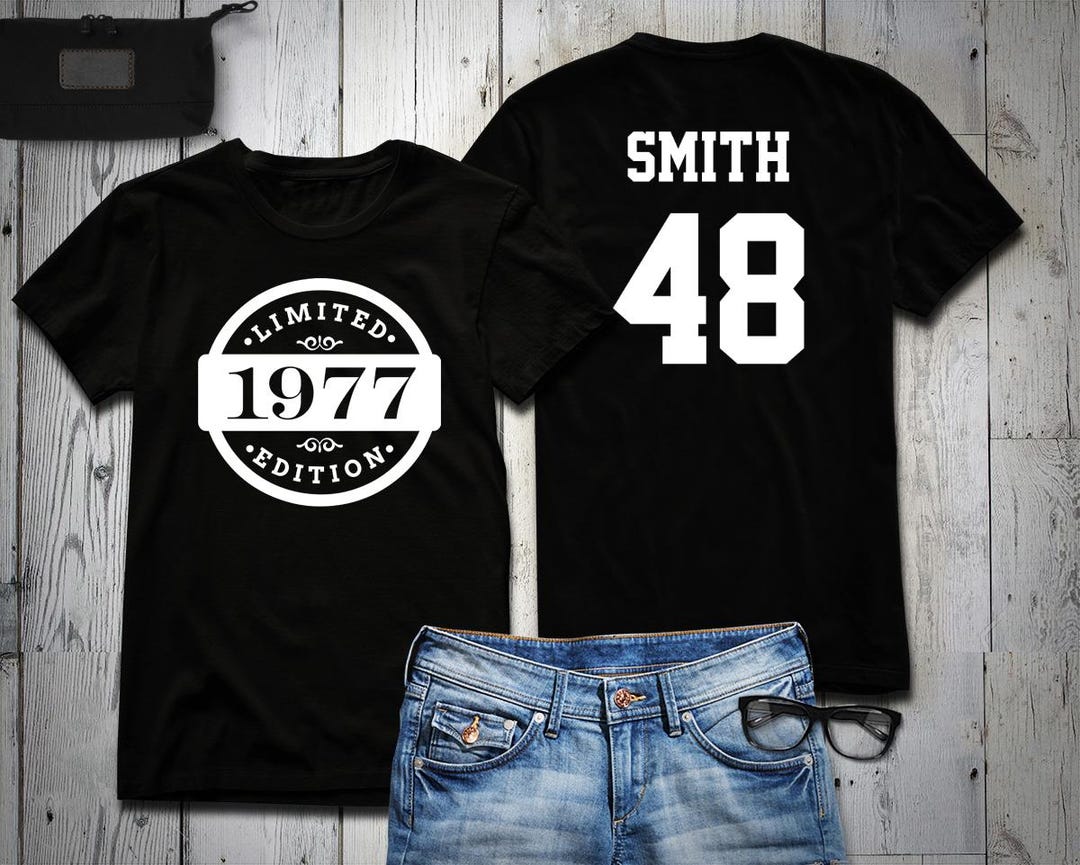 48th Birthday Shirt, 1977 Limited Edition Birthday Shirt, Personalized ...