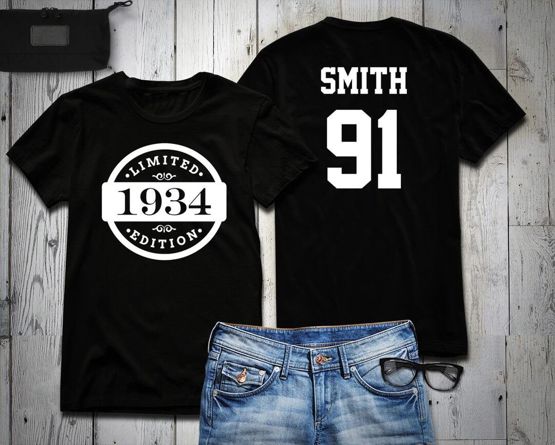 91st Birthday Shirt, 1934 Limited Edition Birthday Shirt, Personalized ...