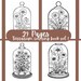 Printable Terrarium Coloring Book: Botanical Adult Pages (digital ...
