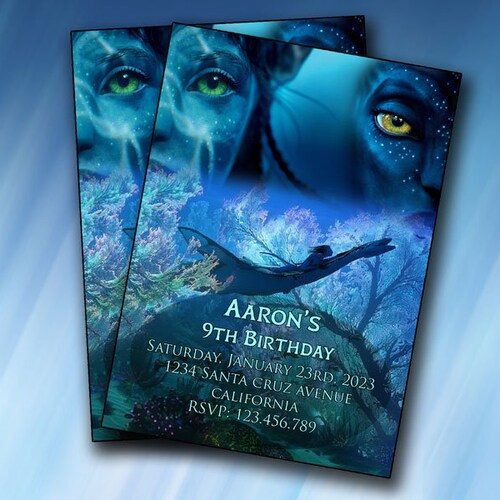 Avatar 2 Invitationavatar the Way of Water Birthday Invite - Etsy Singapore