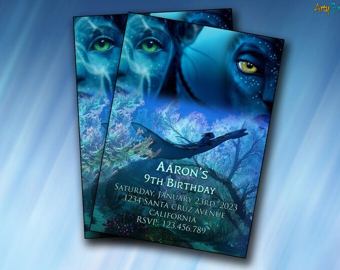 Avatar 2 Birthday Invitation Avatar Kids Birthday Invite the - Etsy ...