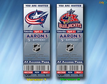 Blue Jackets Ticket Invite - Etsy