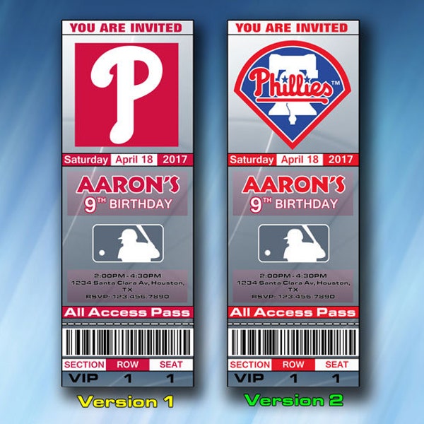 Phillies Birthday Party Invitation - Etsy