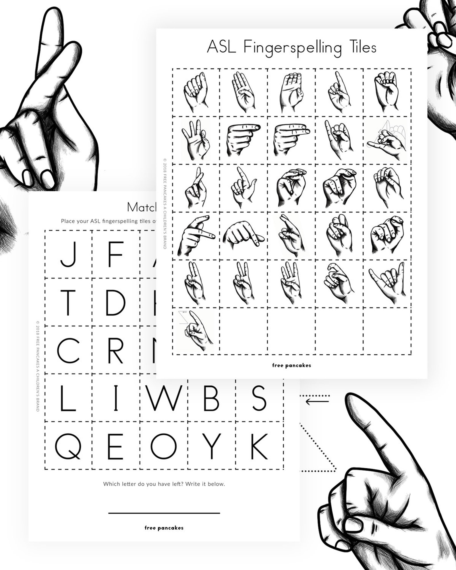 Sign Language Fingerspelling Printable Worksheets - ASL - Sign Language ...