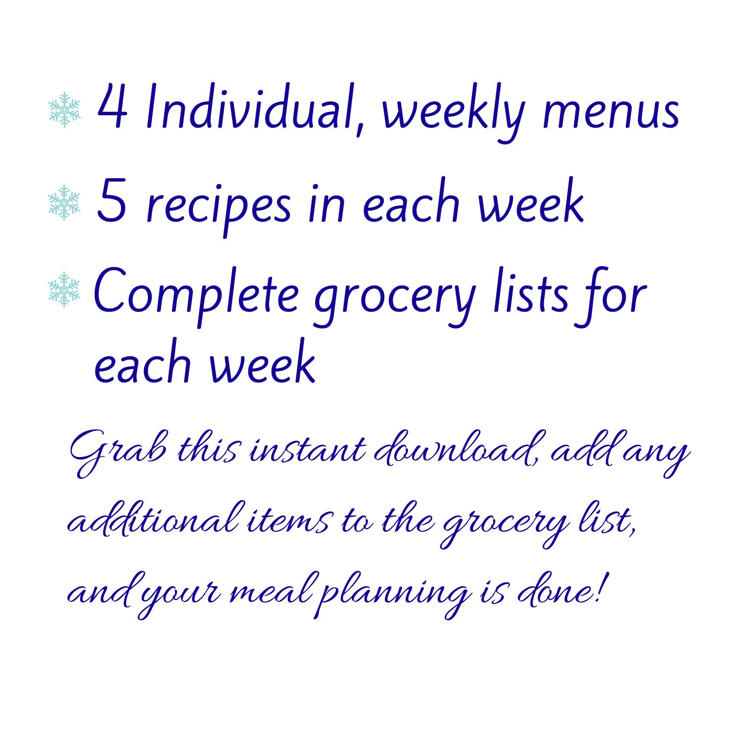 4 Week Pre-made Fall & Winter Meal Plan - Etsy