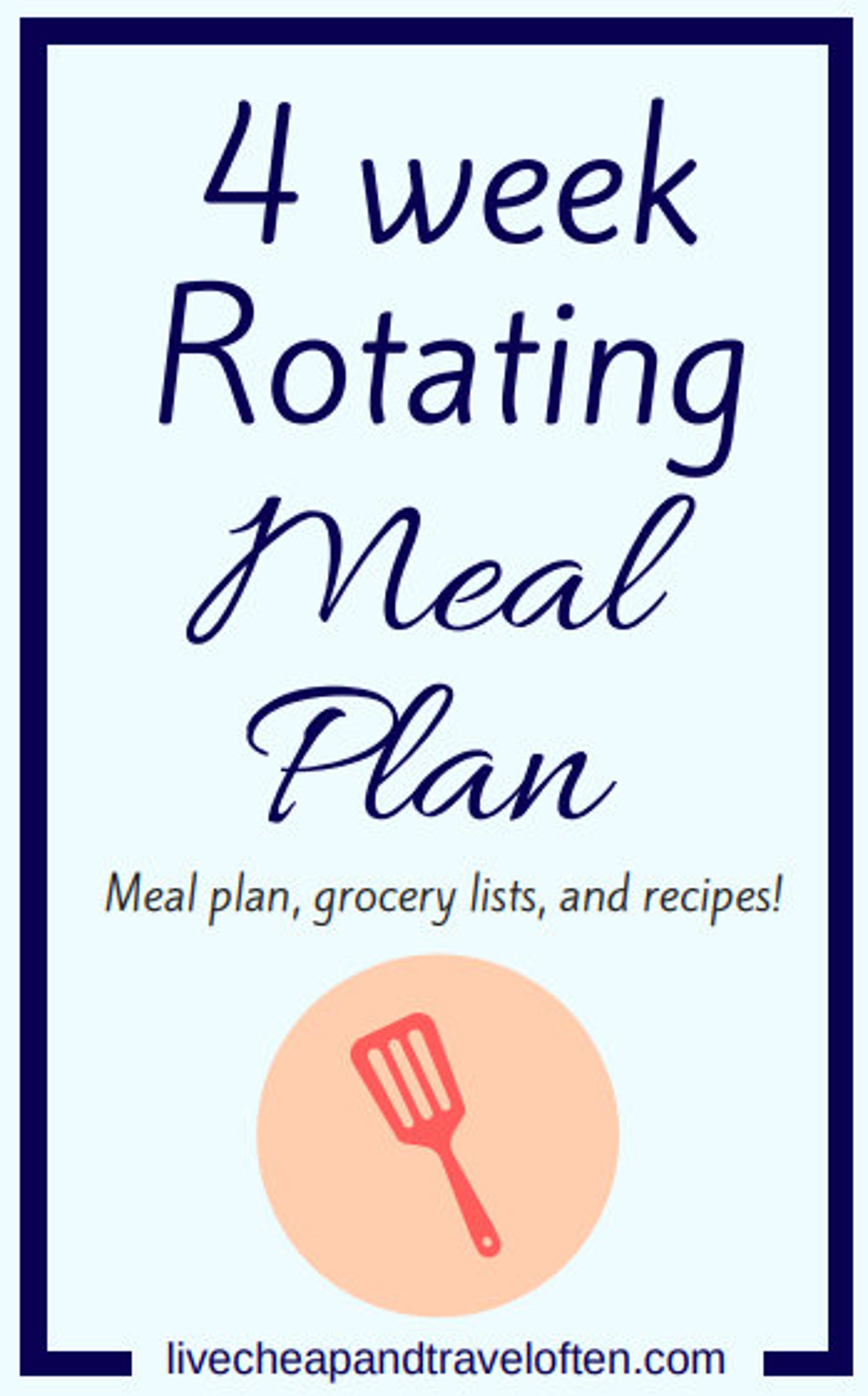 4 Week Rotating Meal Plan - Etsy