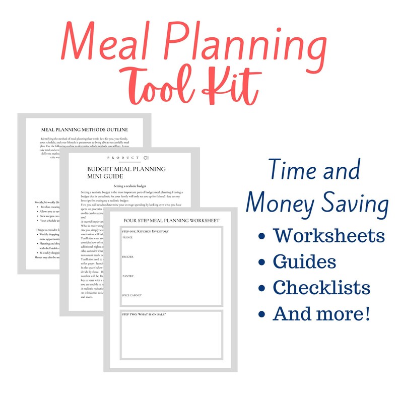 Simple Meal Planning Tool Kit- Save Time & Money - Etsy