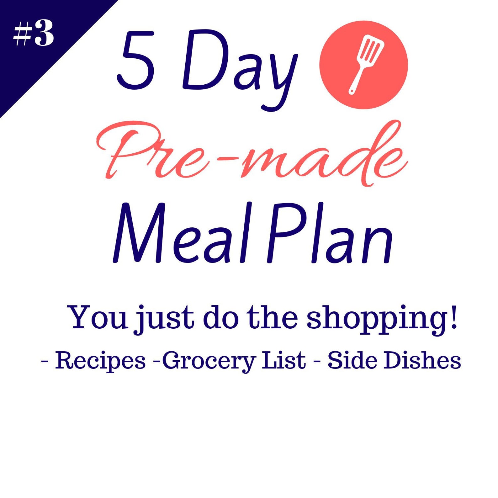 5 Day Pre-made Meal Plan #3 - Etsy