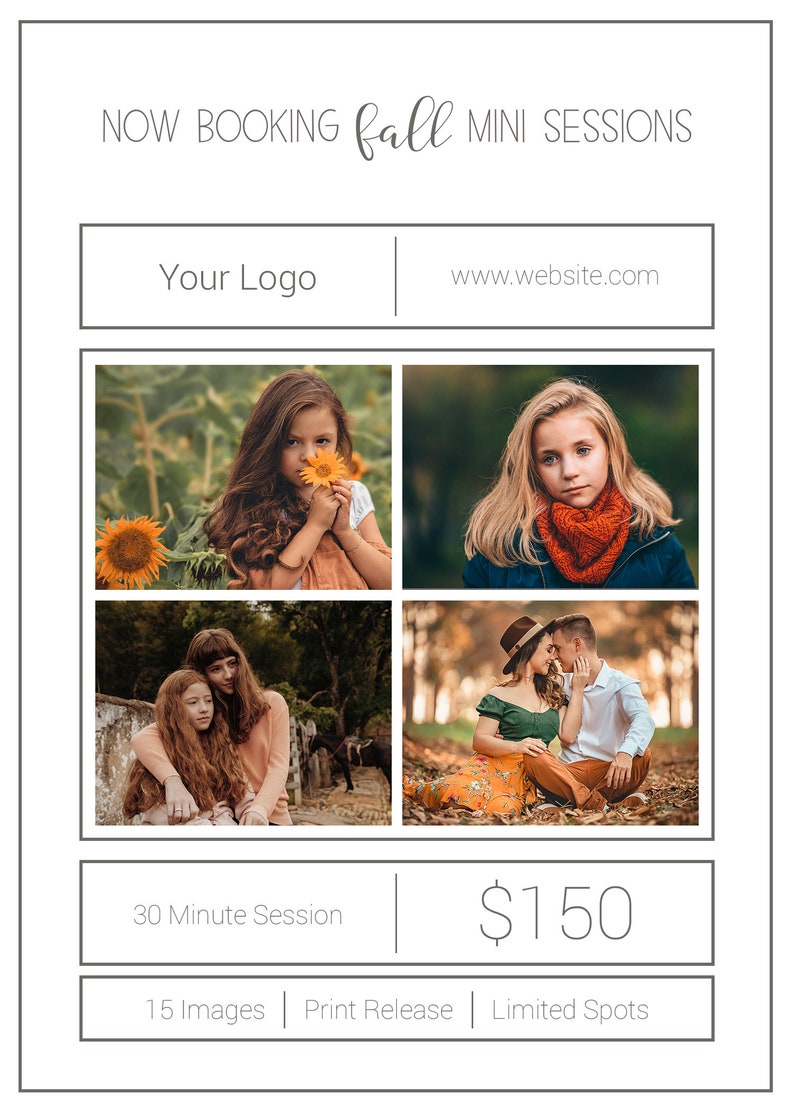 Photoshop Template Fall Mini Session Template Fall - Etsy