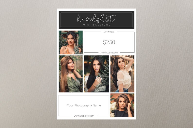Headshot Template | Headshot Mini Session Template | Headshot Photo ...