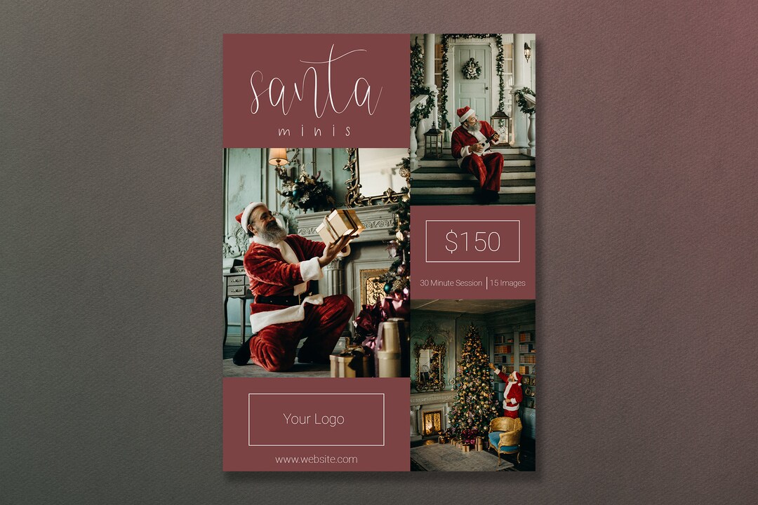 Santa Mini Session Template | Christmas Template | Holiday Template ...