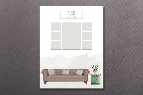 Wall Display Templates Gallery Style Guide Photography | Etsy