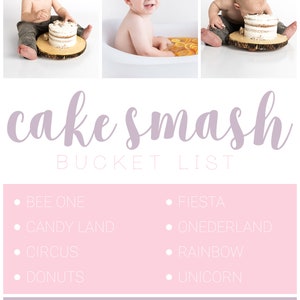 Cake Smash Bucket List Template | Cake Smash Template | Photoshop ...