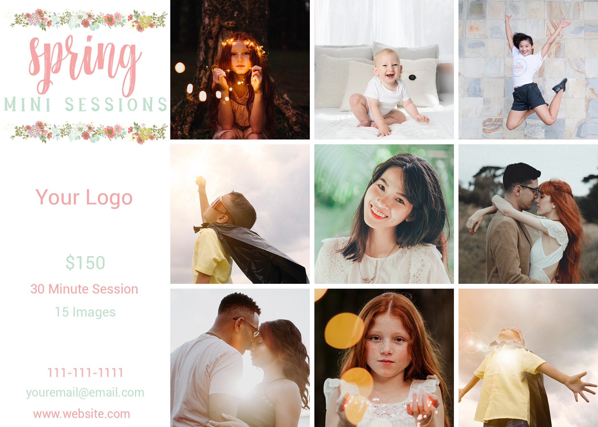 Photoshop Template Spring Mini Session Template Spring Template ...