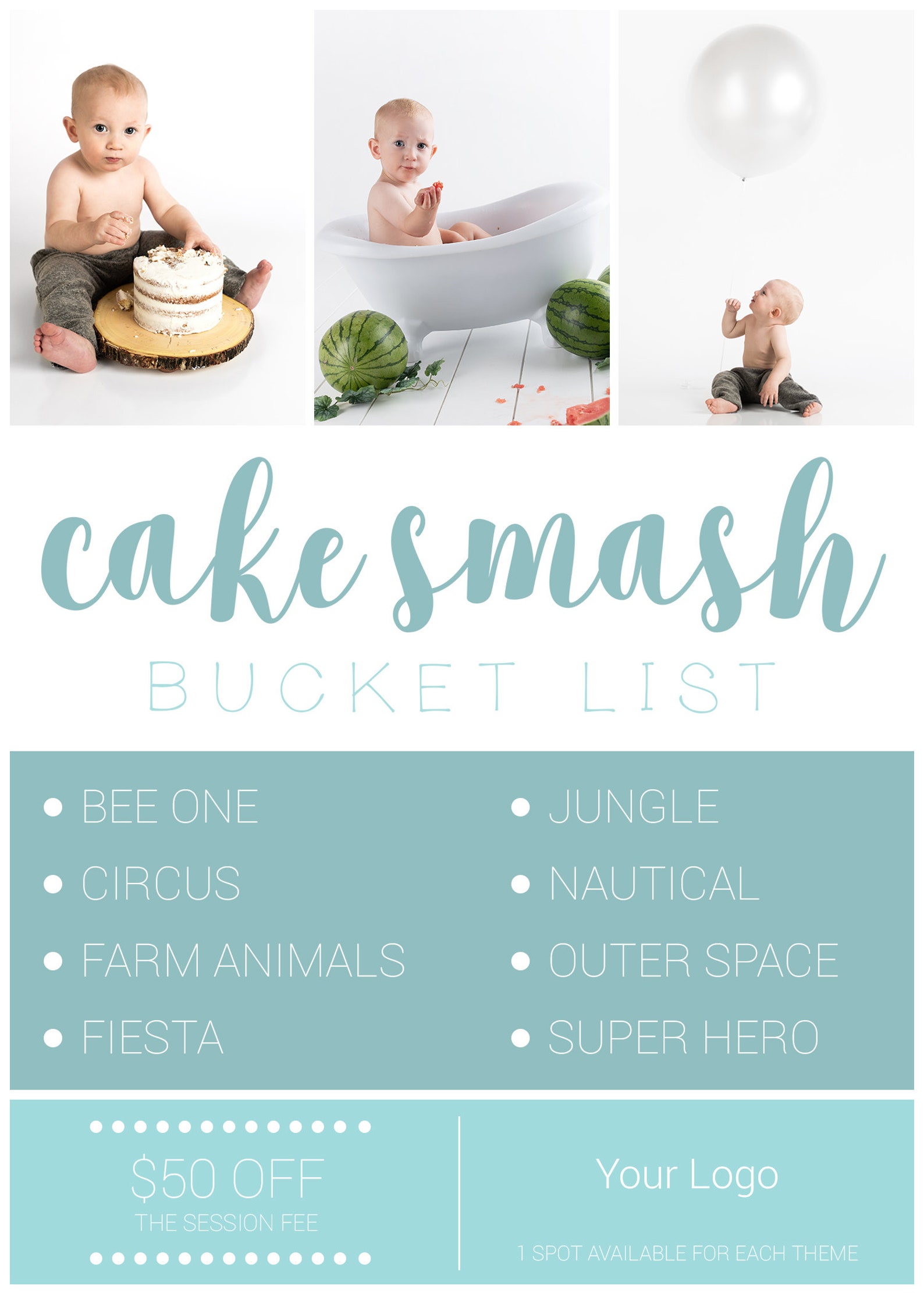 Cake Smash Bucket List Template | Cake Smash Template | Photoshop ...