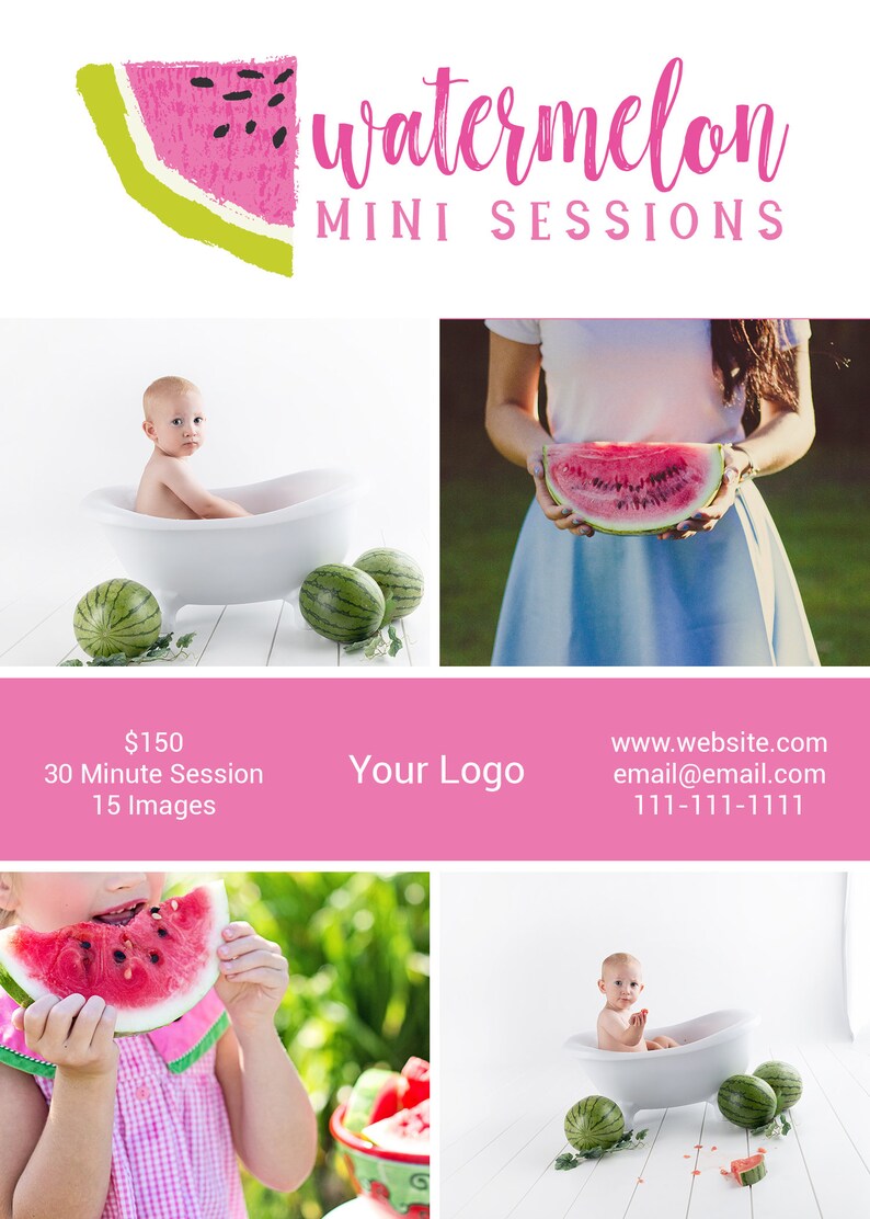Photoshop Template | Watermelon Mini Session Template | Summer Template ...