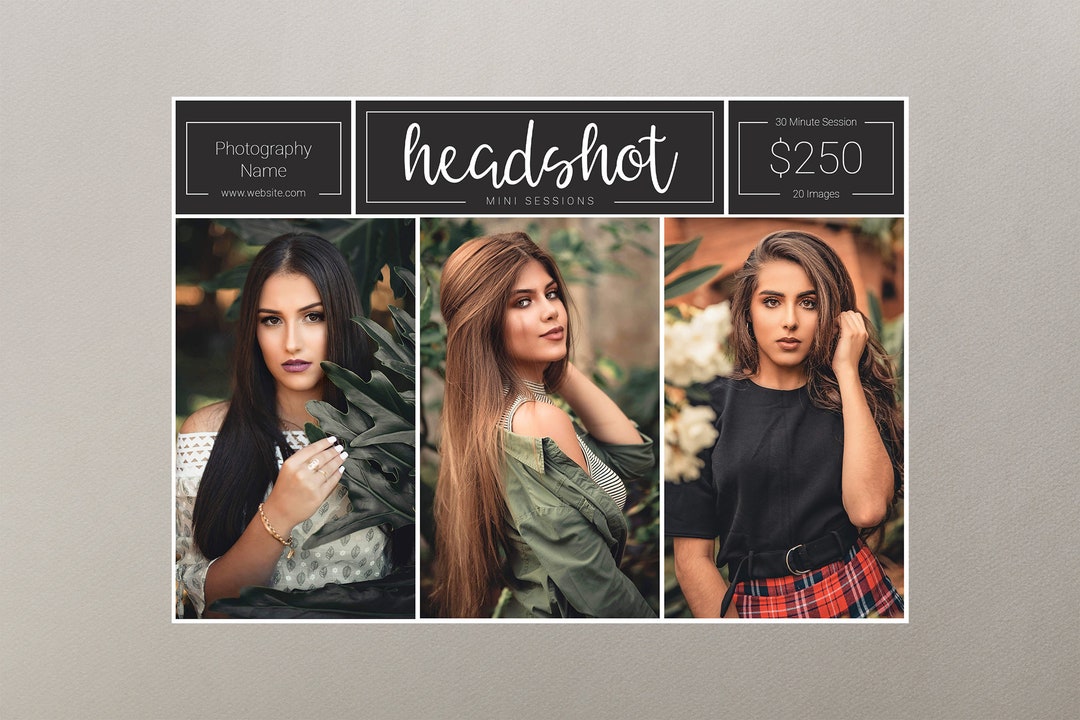 Headshot Template | Headshot Mini Session Template | Headshot Photo ...