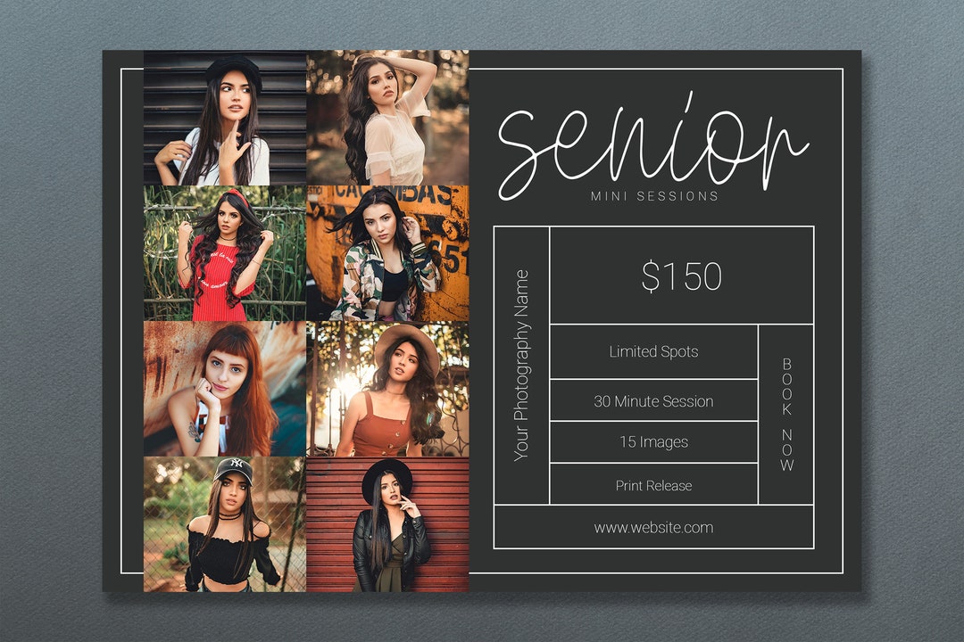 Senior Template | Senior Mini Session Template | Photoshop Template ...