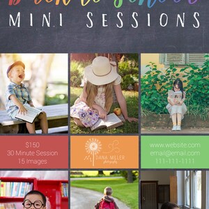 Photoshop Template | Back to School Mini Session Template | Photography ...
