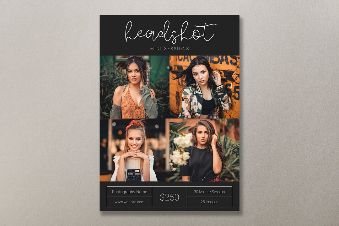 Headshot Template | Headshot Mini Session Template | Headshot Session ...