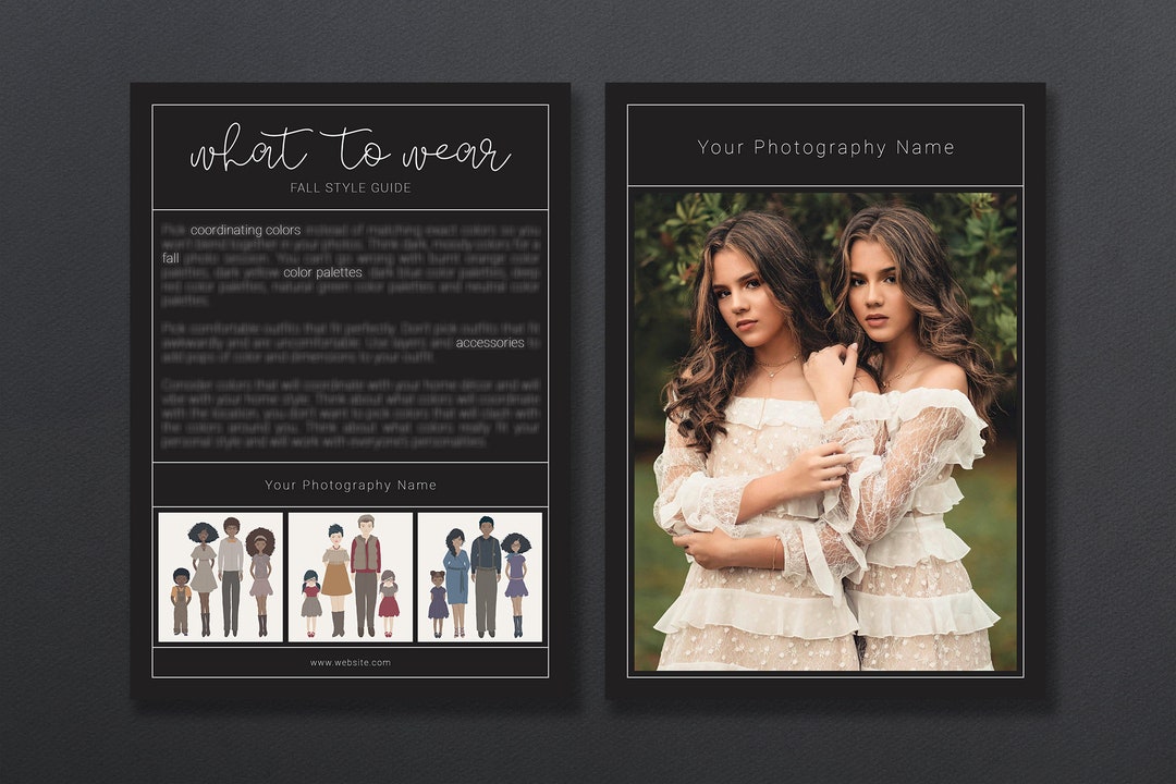 What to Wear Guide Template What to Wear Card Template Fall Style Guide ...