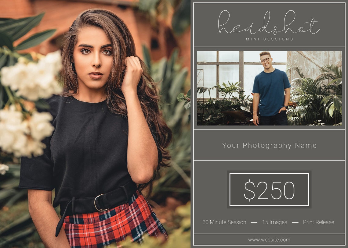 Headshot Photo Template | Headshot Template | Photoshop Template | Headshot Mini Session ...