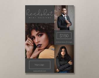 Headshot Photography Marketing Template: 8 Customizable 5.5 X - Etsy