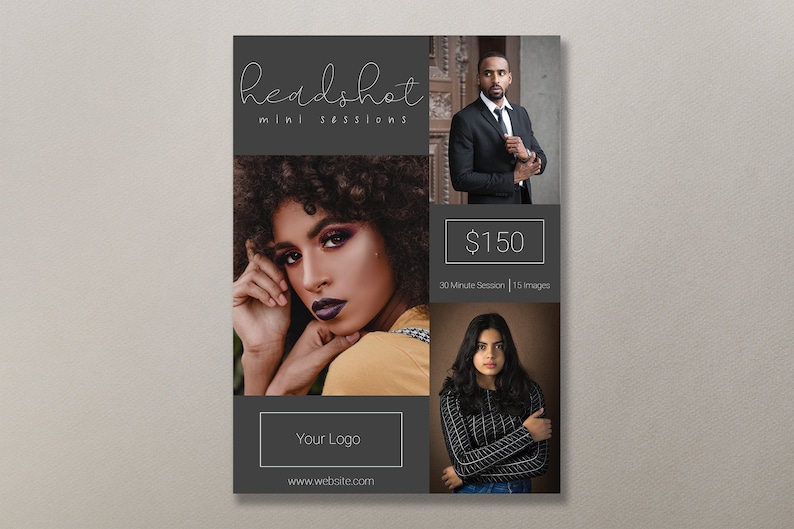 Photoshop Template | Headshot Mini Session Template | Headshot Photo ...