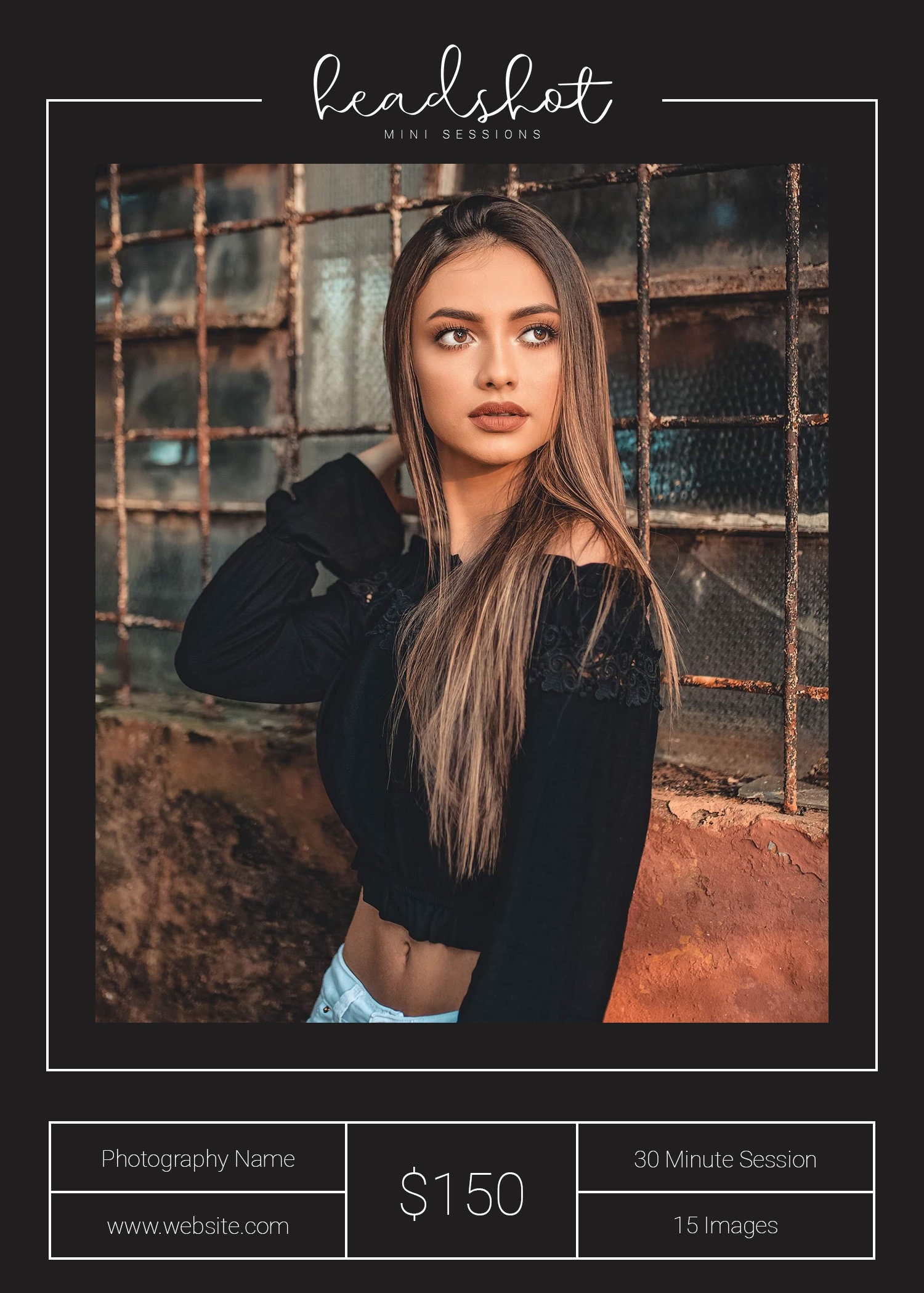 Headshot Template | Headshot Mini Session Template | Headshot Photo ...