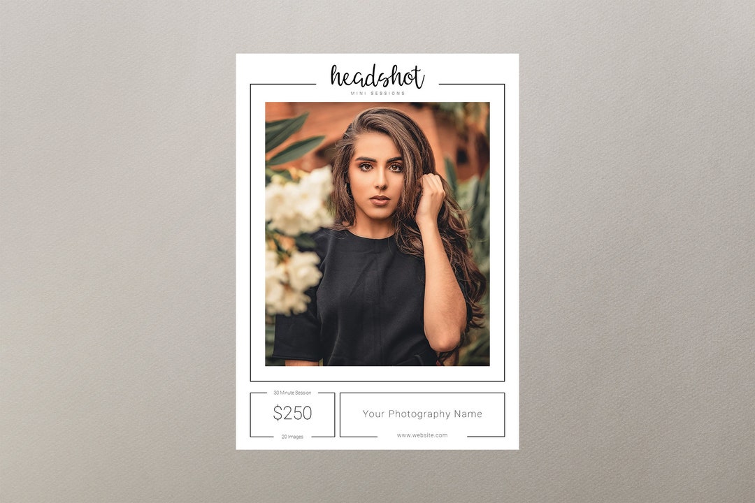 Headshot Template | Headshot Mini Session Template | Headshot Photo ...