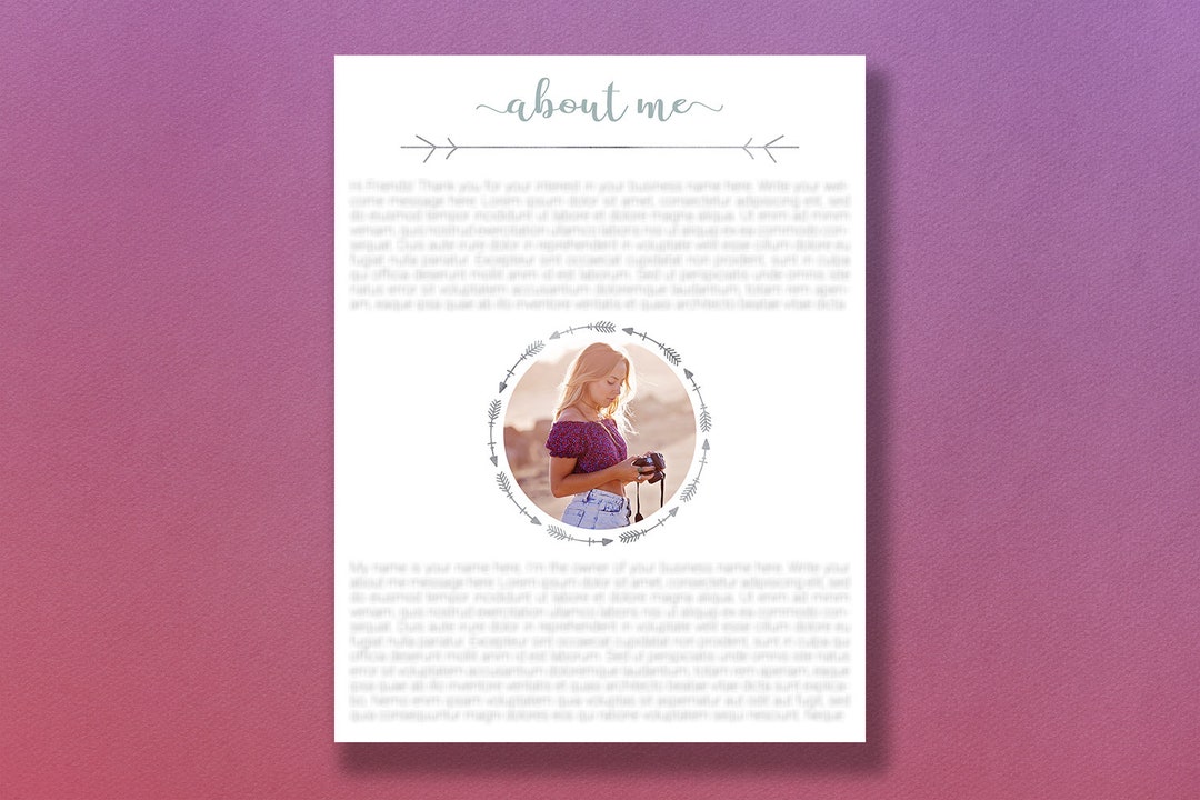 About Me Page Template | About Me Template | About Me | About Me Page ...