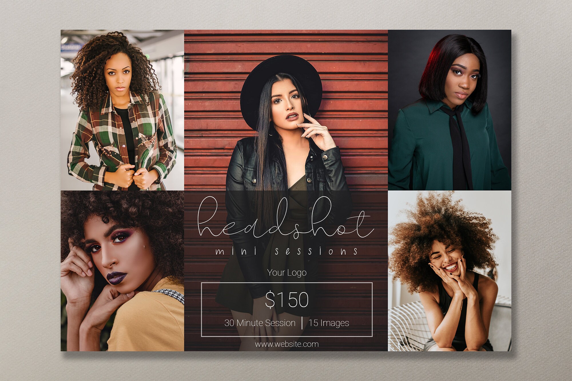 Photoshop Template | Headshot Mini Session Template | Headshot Photo ...