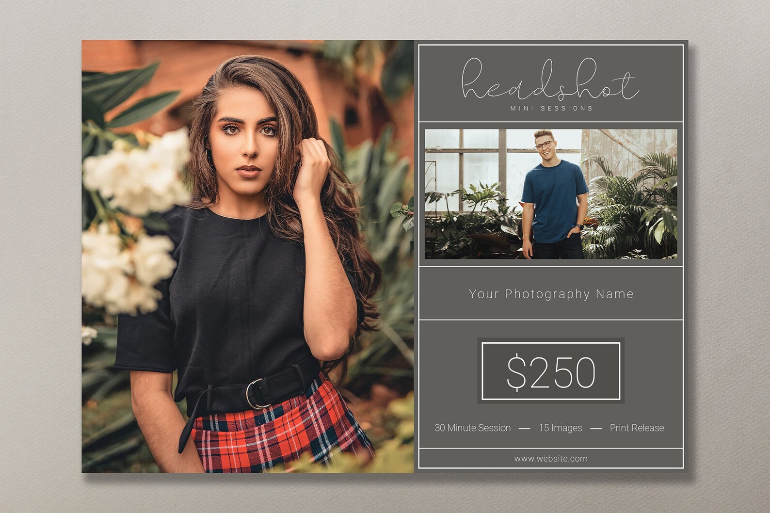 Headshot Photo Template | Headshot Template | Photoshop Template ...