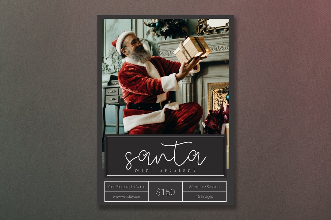 Santa Mini Session Template | Christmas Template | Holiday Template ...
