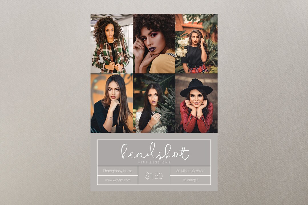 Headshot Photo Template | Headshot Template | Photoshop Template ...