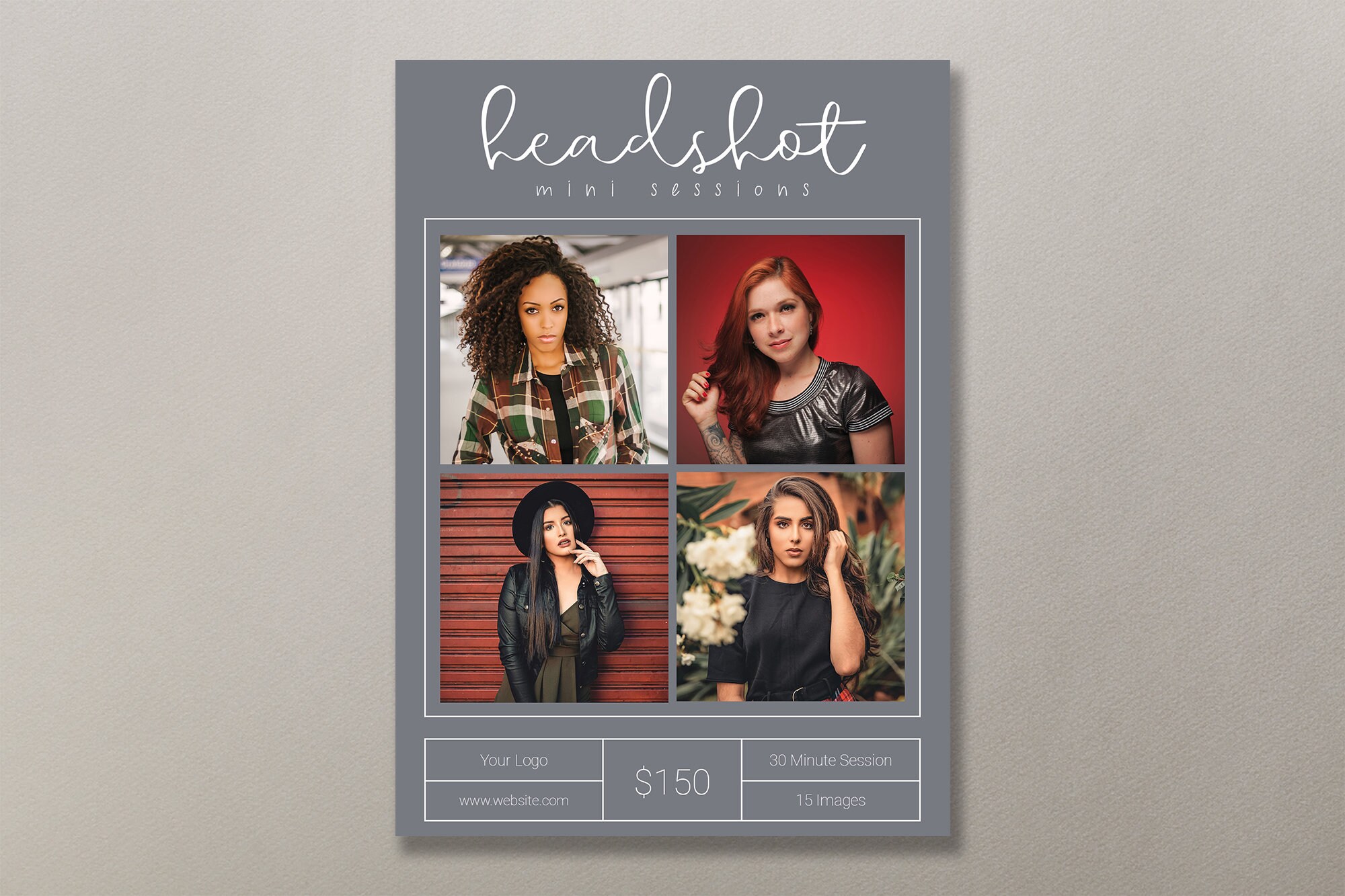 Photoshop Template | Headshot Mini Session Template | Headshot Photo ...