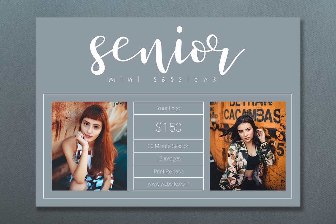 Senior Template | Photoshop Template | Senior Mini Session Template ...