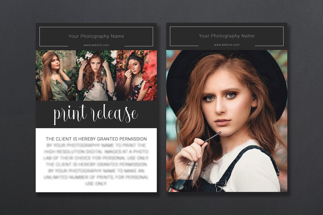 Print Release Card Template | Print Release Template | Marketing Card ...