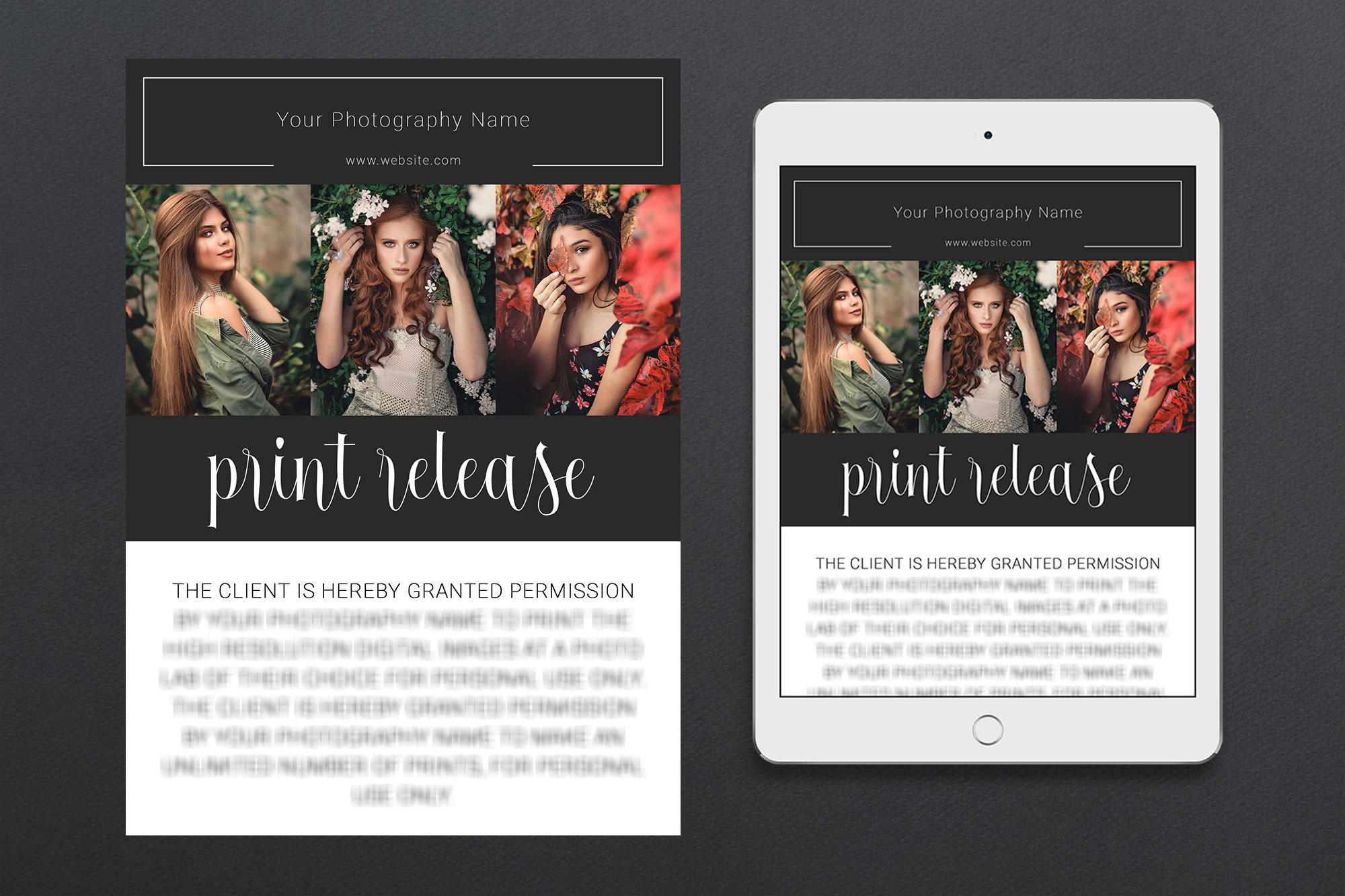 Print Release Card Template | Print Release Template | Marketing Card ...