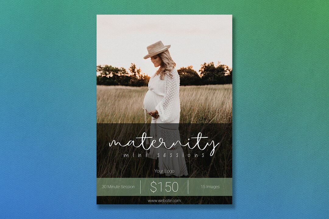 Photoshop Template | Maternity Mini Session Template | Photography ...