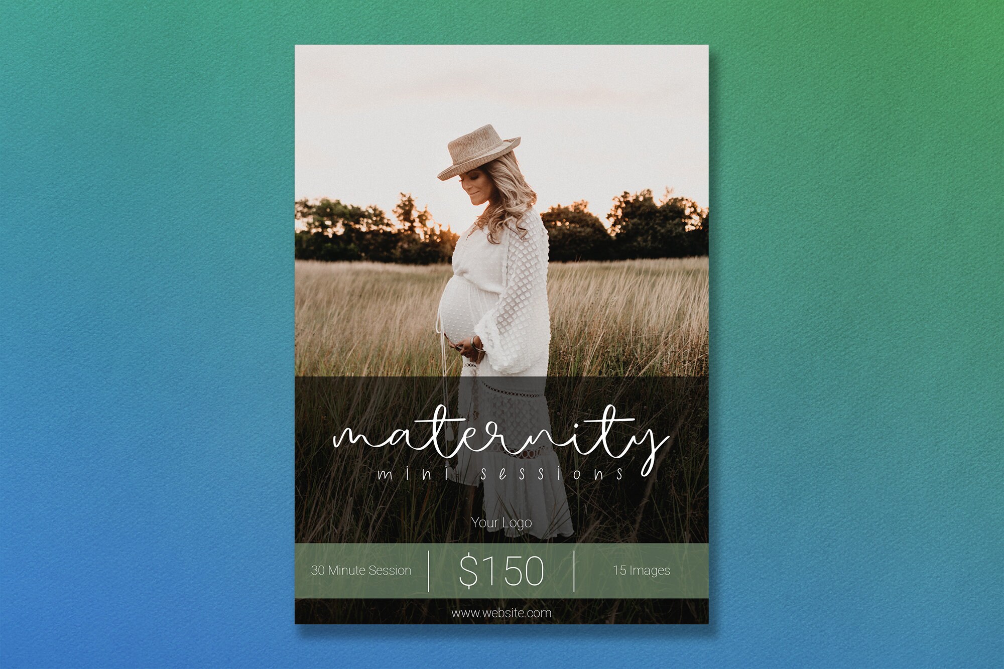 Photoshop Template Maternity Mini Session Template Photography Template ...